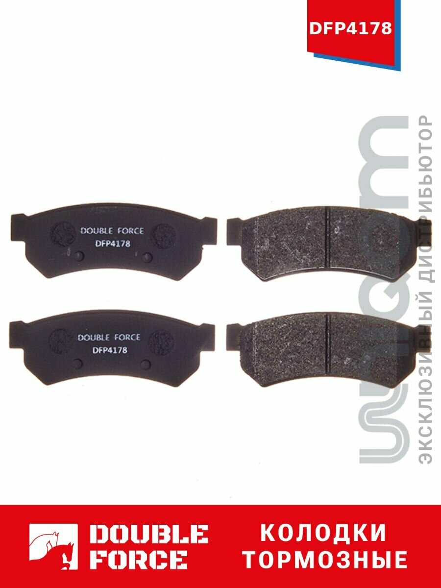 Колодки тормозные задние Chevrolet LACETTI 2004 - 2013 / Daewoo Gentra 2013 - 2016 / Daewoo LACETTI 2008 - 2011 Double Force DFP4178