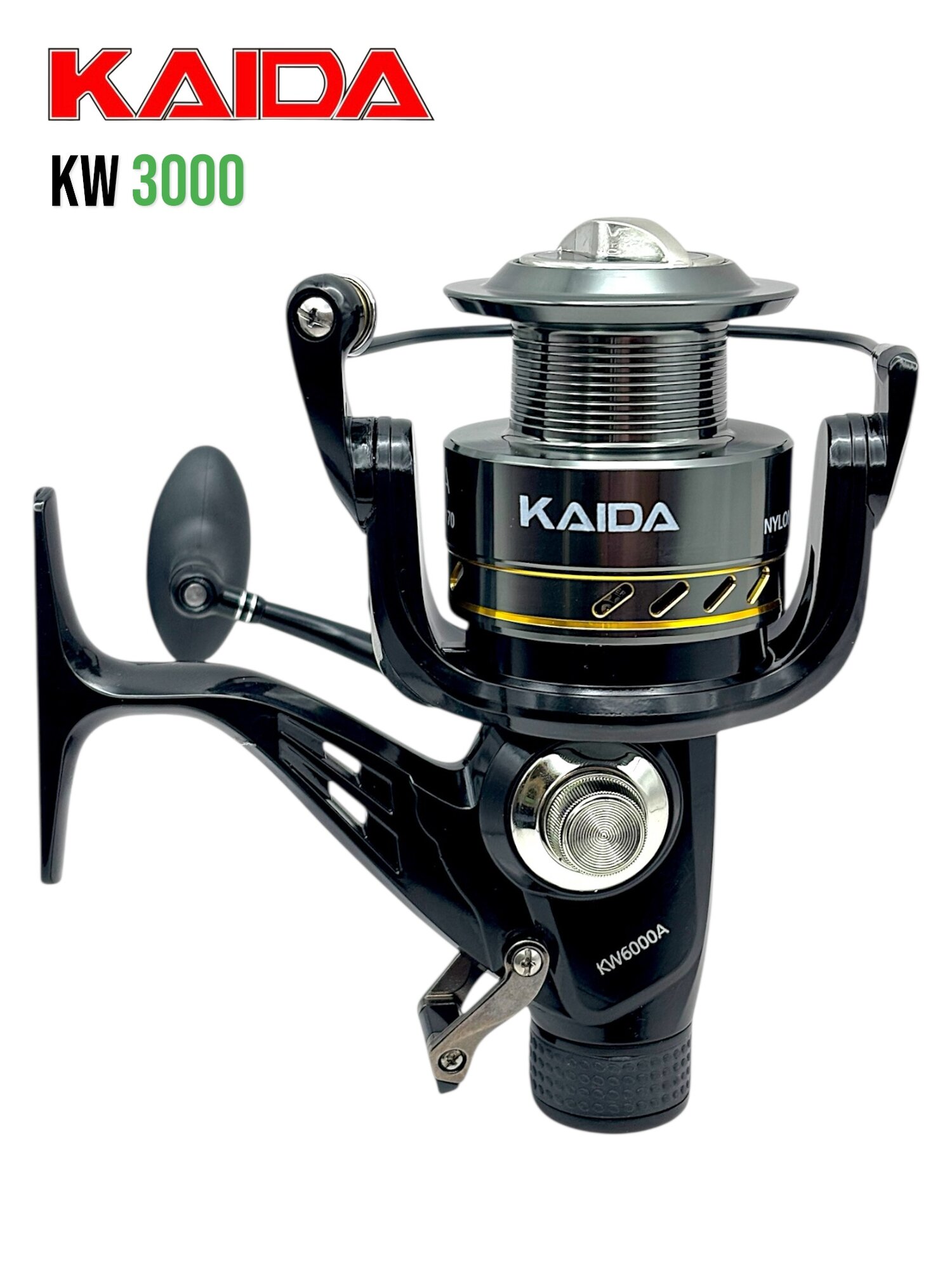 Катушка для рыбалки с байтранером KAIDA KW 3000 6+1, кайда на фидер, донку, карповое удилище