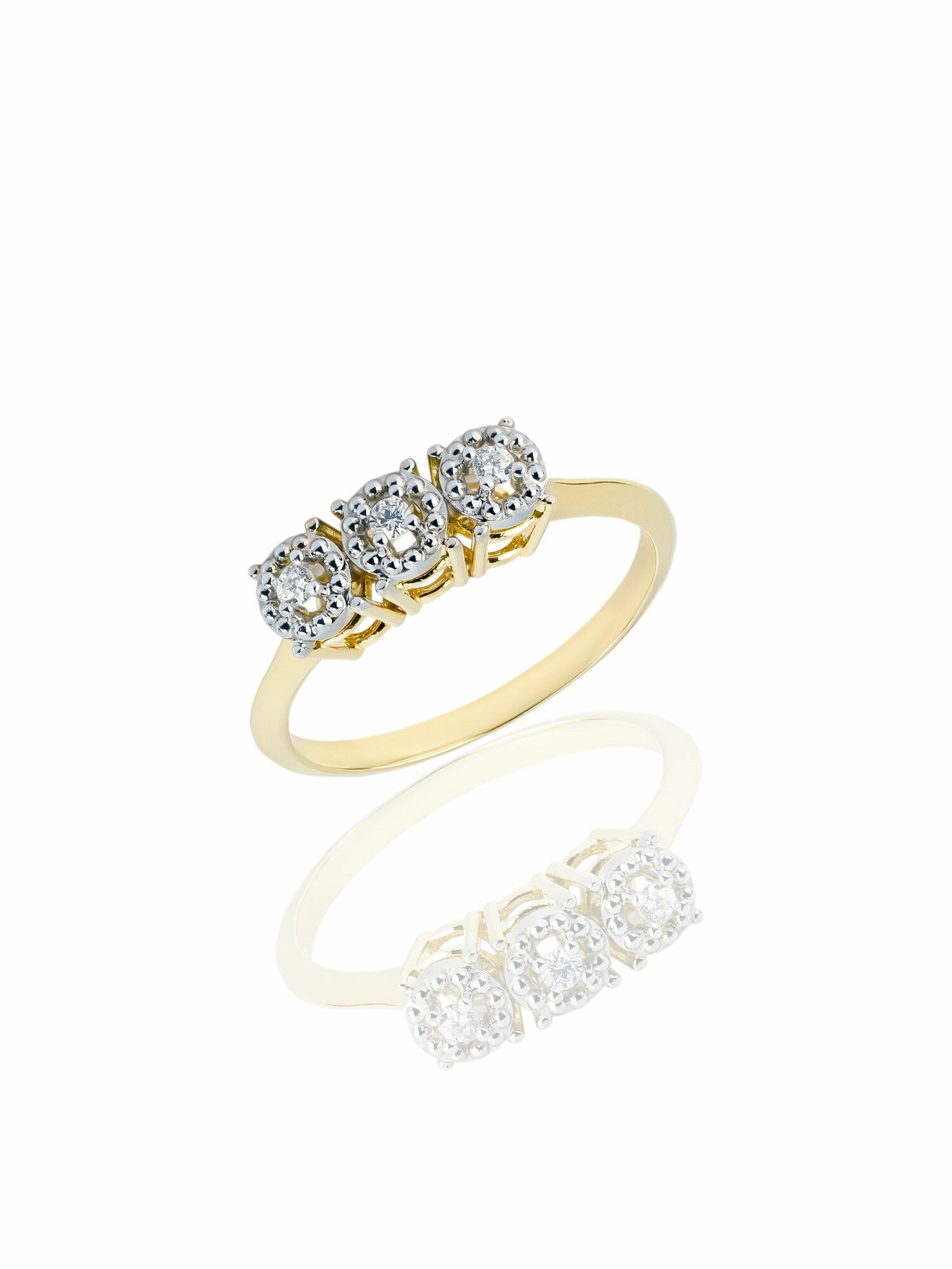 Кольцо обручальное, помолвочное, желтое золото, 585 проба, бриллиант