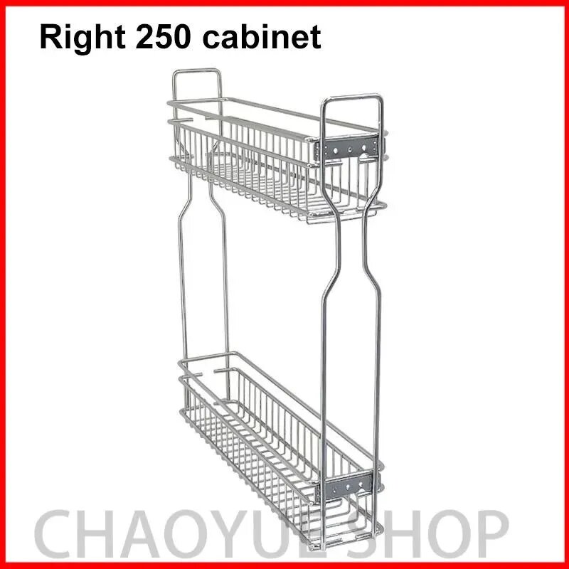 Бутылочница Выдвижная Выкатная корзина Серебристый 195x450 мм Бесшумные направляющие