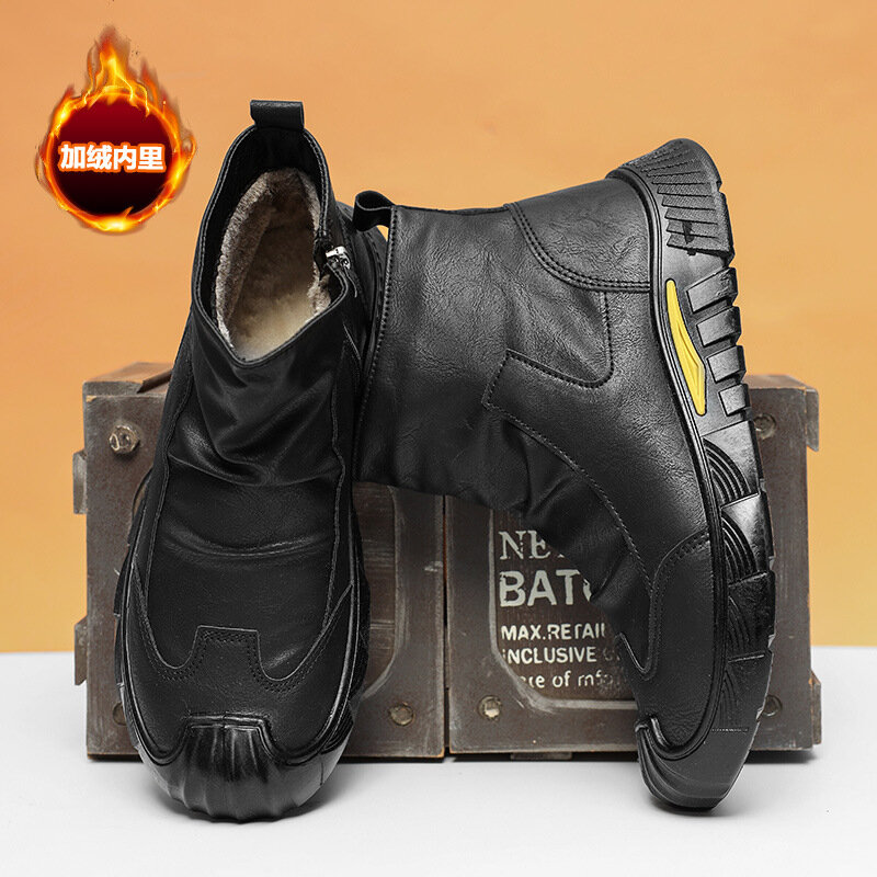 LUO Текстильные ботинки Мужчины Весенняя Дышащая/Black (plus velvet)