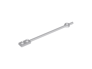 Bar 12L with 1 x 2 Plate End Hollow Studs and 1 x 1 Round Plate End, 99784 Light Bluish Gray U