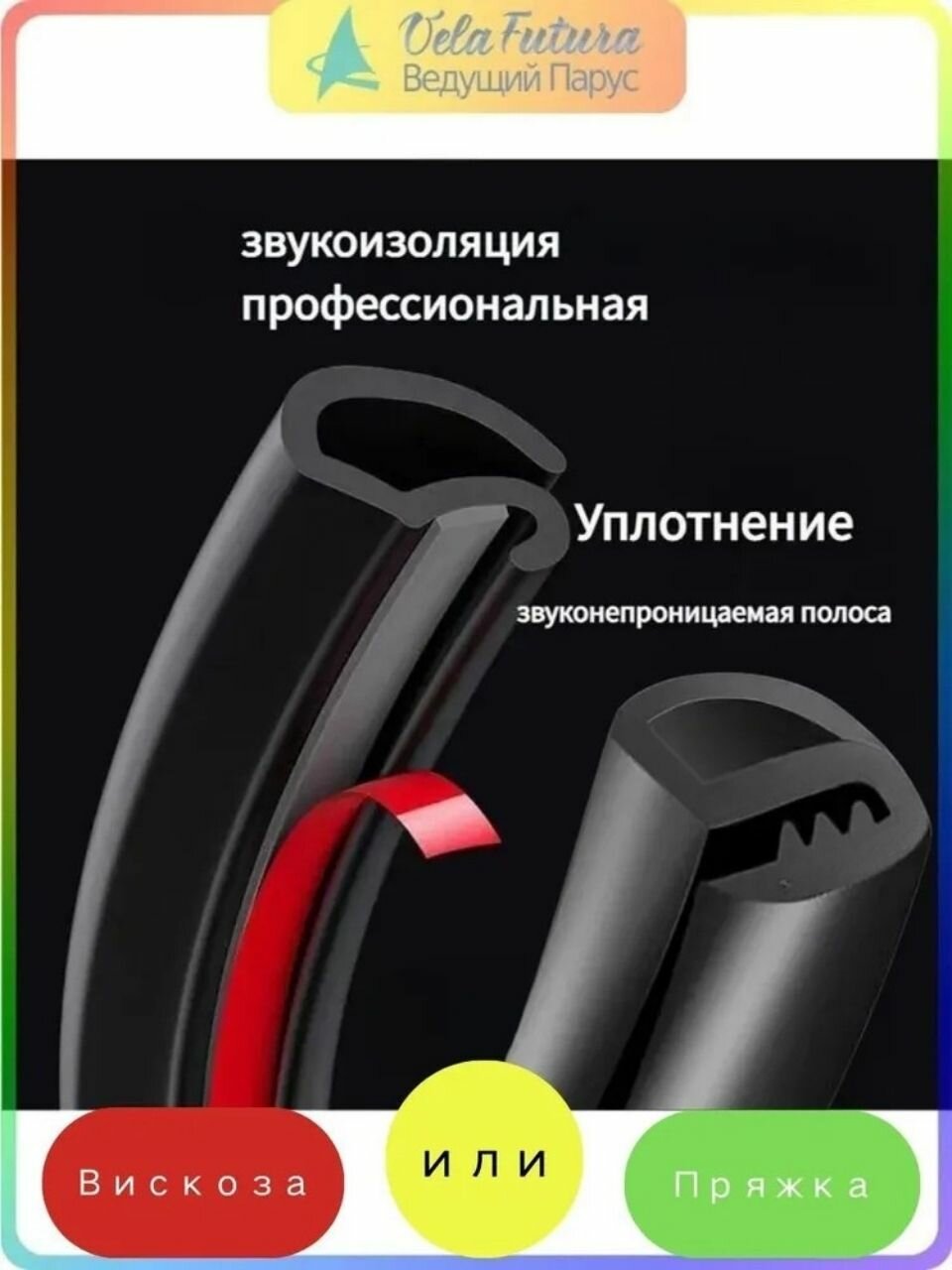 Уплотнитель двери автомобиля самоклеящийся P-образный универсальный EPDM — защита краски снизу/сбоку, от пыли и шума