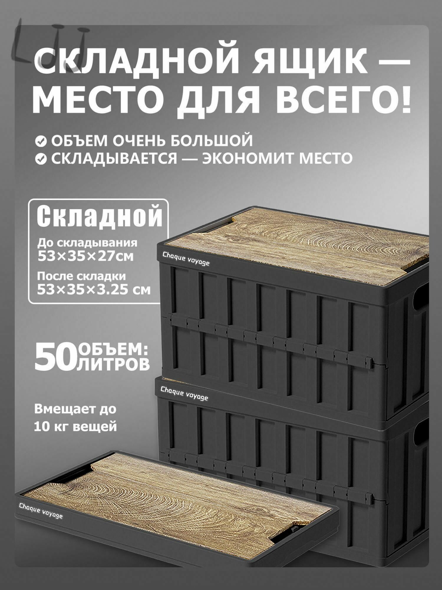 Контейнер для хранения вещей длина 52 см, ширина 35 см, высота 27 см.