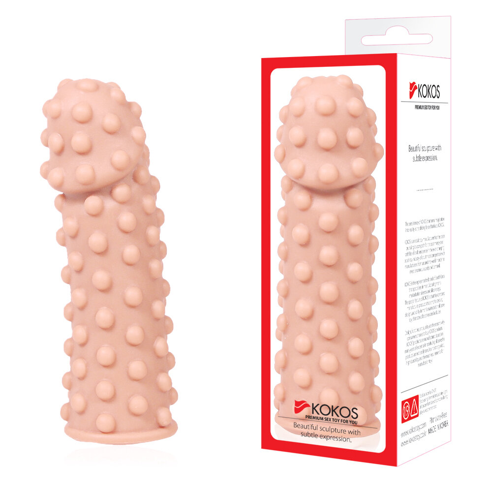 Насадка на пенис Kokos "EXTREME SLEEVE" ES-02-S телесная с шипами, ТПЕ, 12.5 см