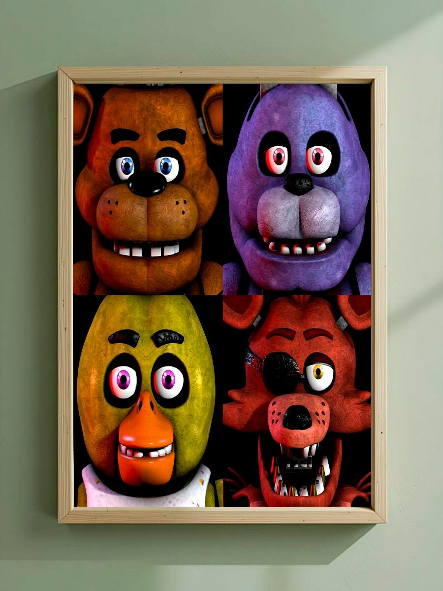 Постер, плакат на стену "Five Nights at Freddy's / Фнаф 5 " 42 см х 29,7 см (А3)