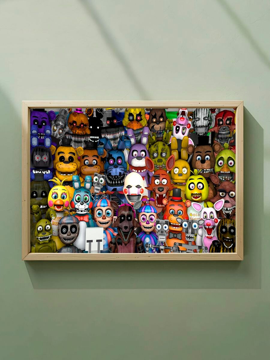 Постер, плакат на стену "Five Nights at Freddy's / Фнаф 5 " 42 см х 29,7 см (А3)