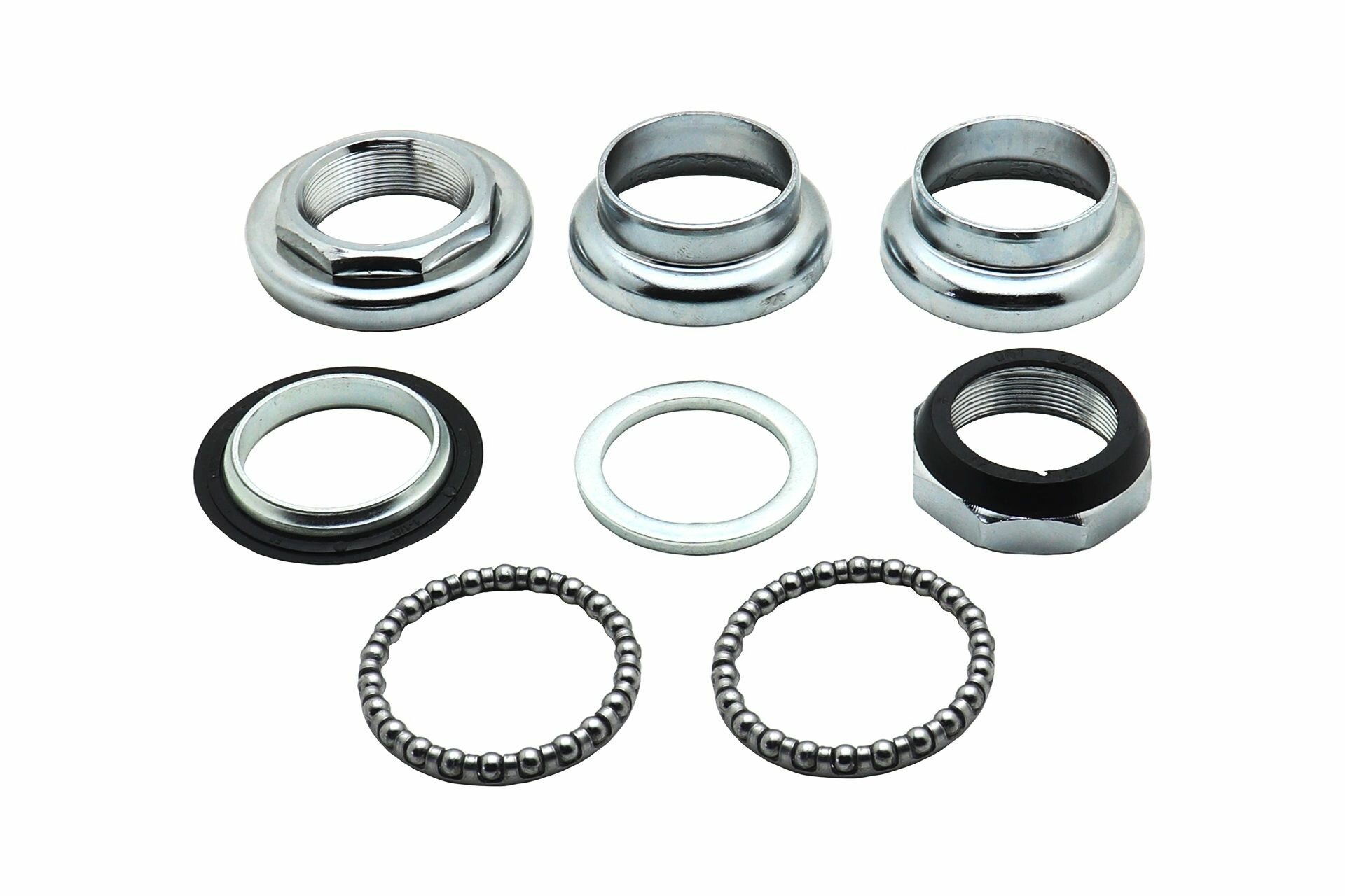 Детали рулевой колонки резьбовая 1-1/8" (25,4/34/30 мм, общ. h38,7 мм хром) FP-H803(компл)