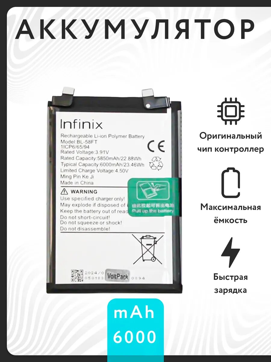 Аккумулятор для Tecno Pova 6 4G (BL-58FT)