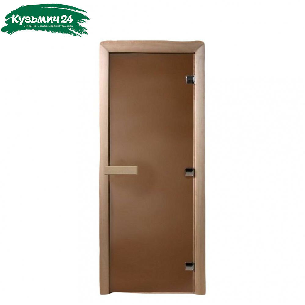 Дверь для бани Doorwood Бронза 1900х700, хвоя, матовое стекло 6 мм, 2 петли