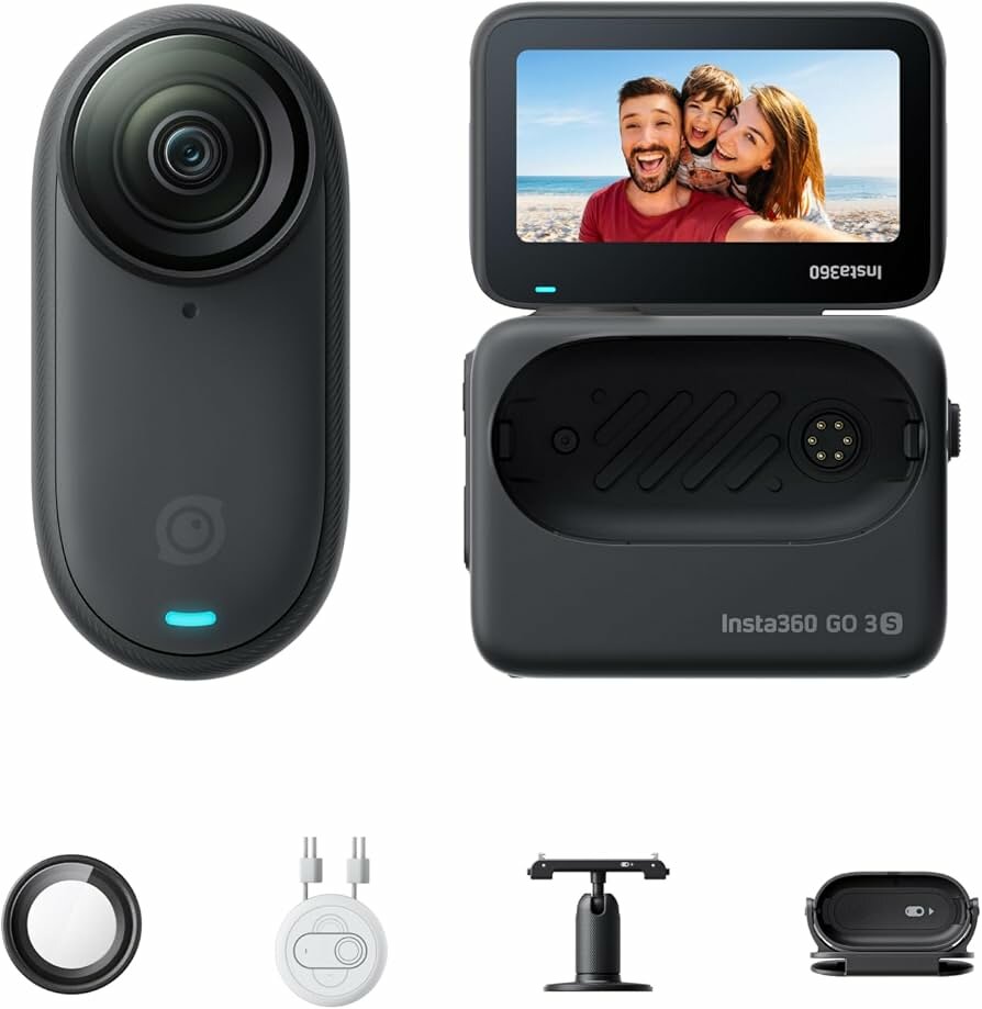 > Экшн‑камера Insta360 GO 3S, 64 ГБ, чёрная, сверхкомпактная, съёмка 4K, стабилизация изображения FlowState, новая
