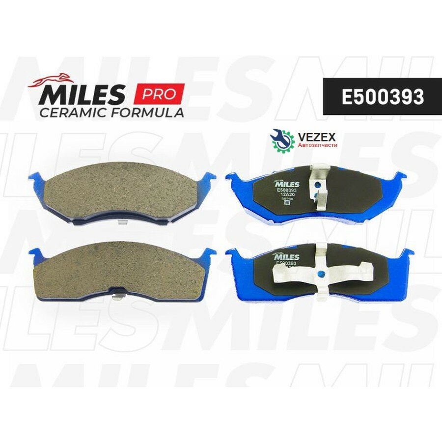 MILES E500393 Колодки тормозные передние (Смесь CERAMIC серия PRO) CHRYSLER 300M/VOYAGER/DODGE CARAVAN (TRW GDB4091) E500393