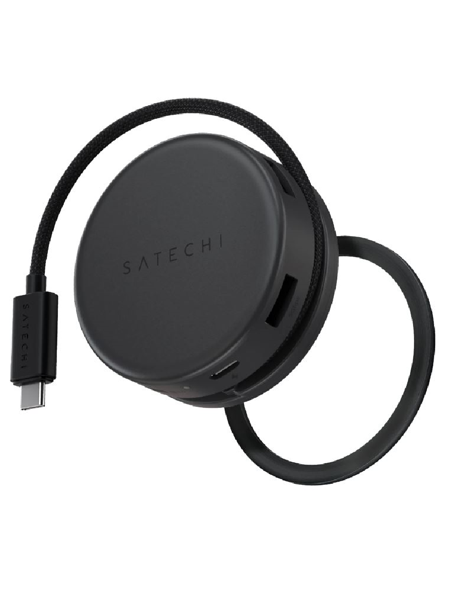 Адаптер Satechi ST-POTG7C OnTheGo 7-in-1 Ethernet, HDMI, USB-A*2, USB-C, SD Card Slots Multiport Adapter, черный космос