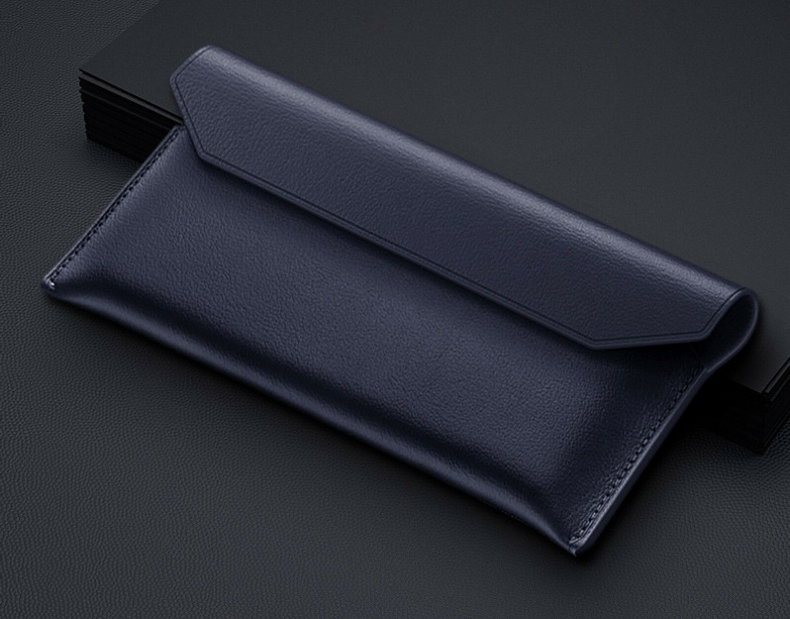 Чехол-кобура из натуральной кожи для Tecno Phantom V Fold, синий, компактный и легкий