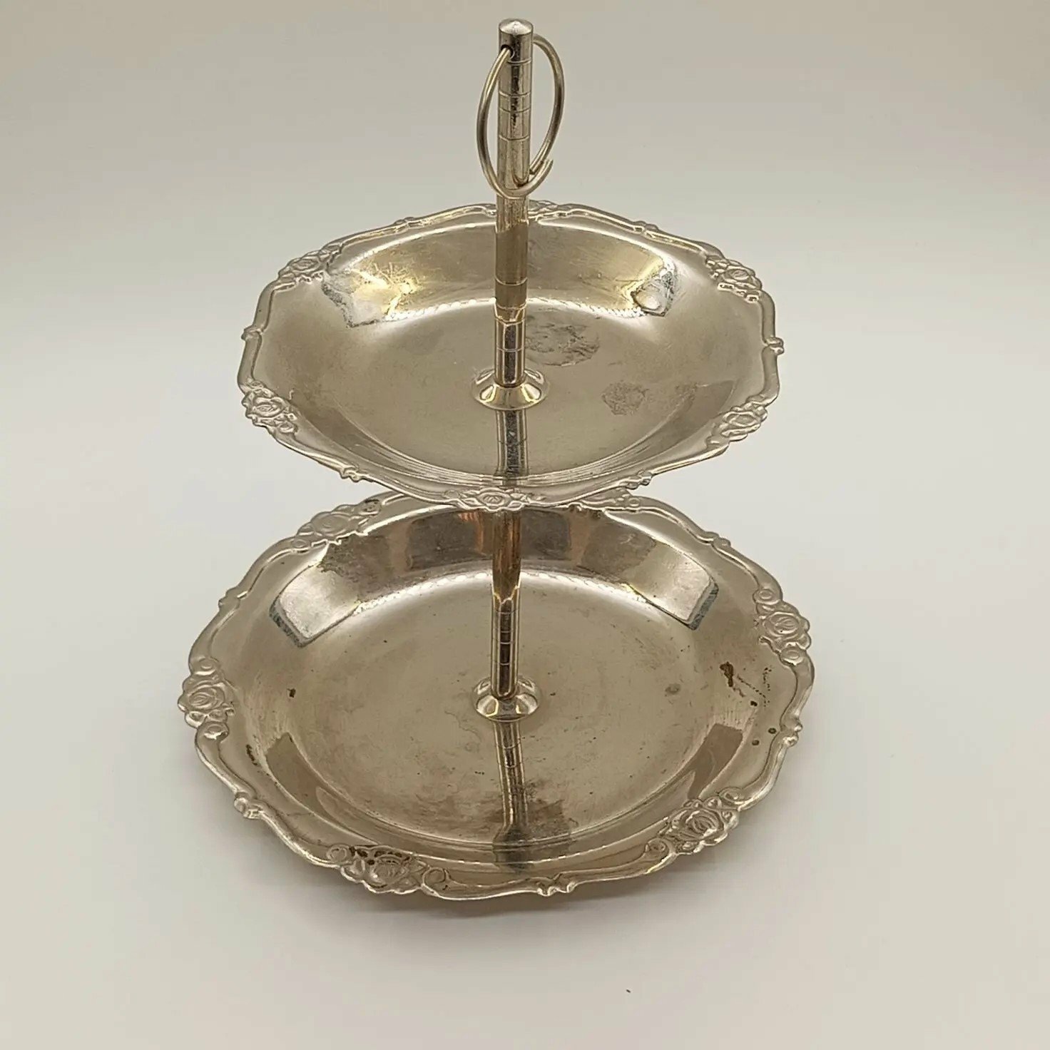 Конфетница - этажерка двухъярусная, металл, СССР, 1950-1980 гг.