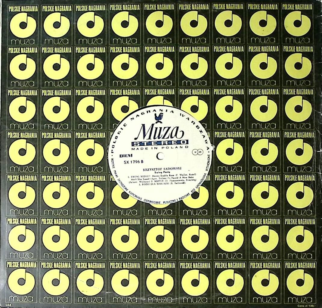 Пластинка виниловая K. Sadowski Swing medley Muza 300 мм. Excellent