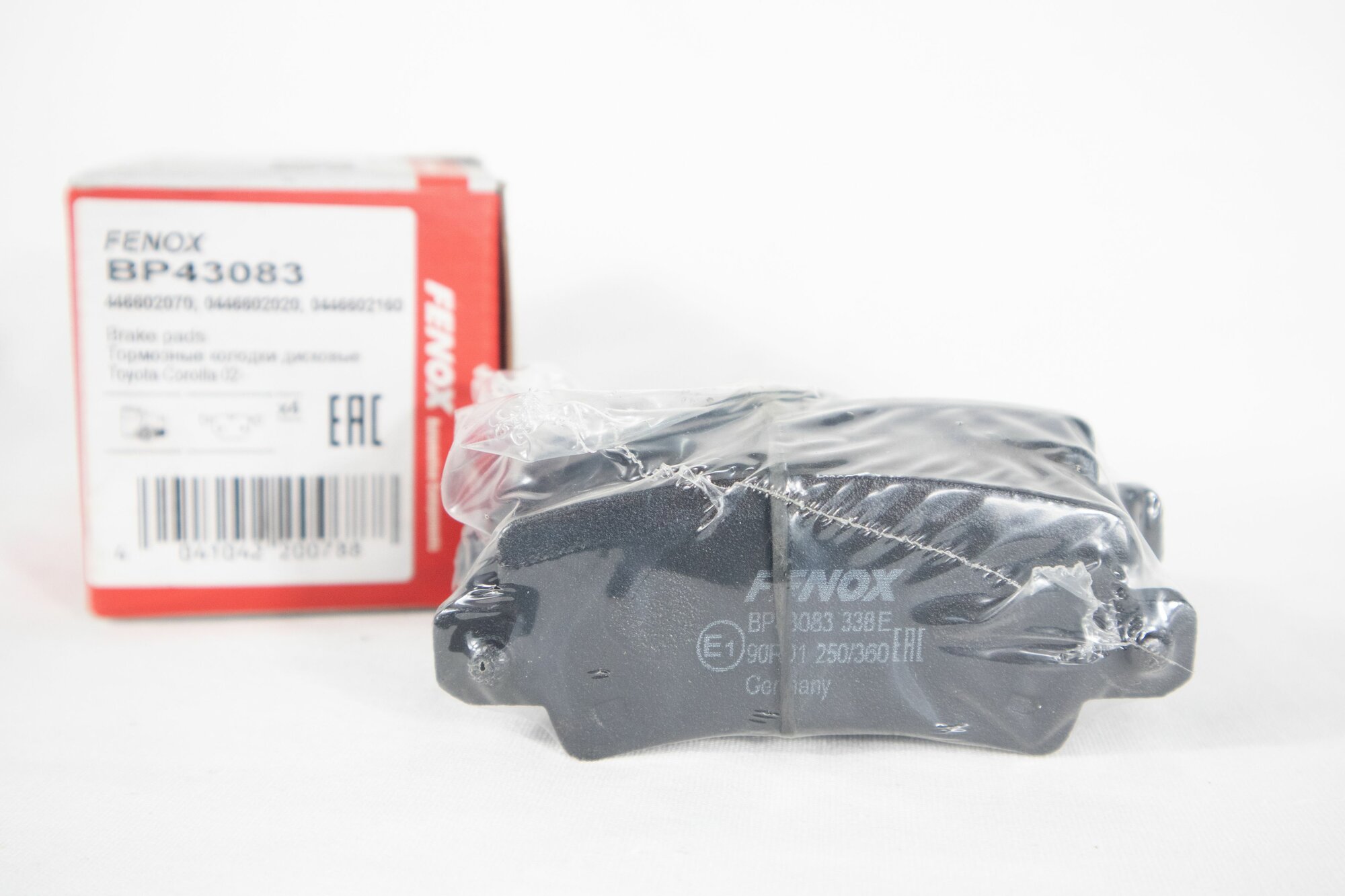 Тормозные колодки TOYOTA Corolla дисковые FENOX BP43083