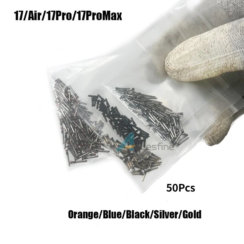 50 шт. винтов для док-станции iPhone 17 Pro Max Air, черные, синие, золотые, 50x17P 17PM Orange