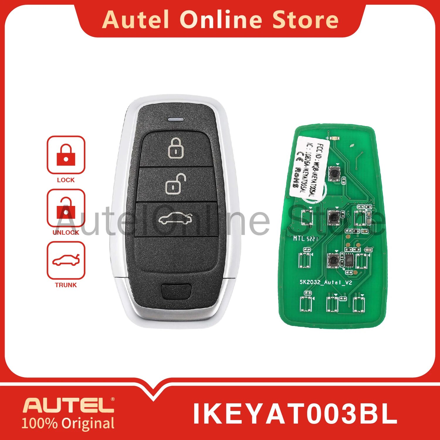 Универсальный смарт-ключ Autel IKEYAT003AL IKEYAT003BL AT003AL AT003BL с 3 кнопками для AT003BL
