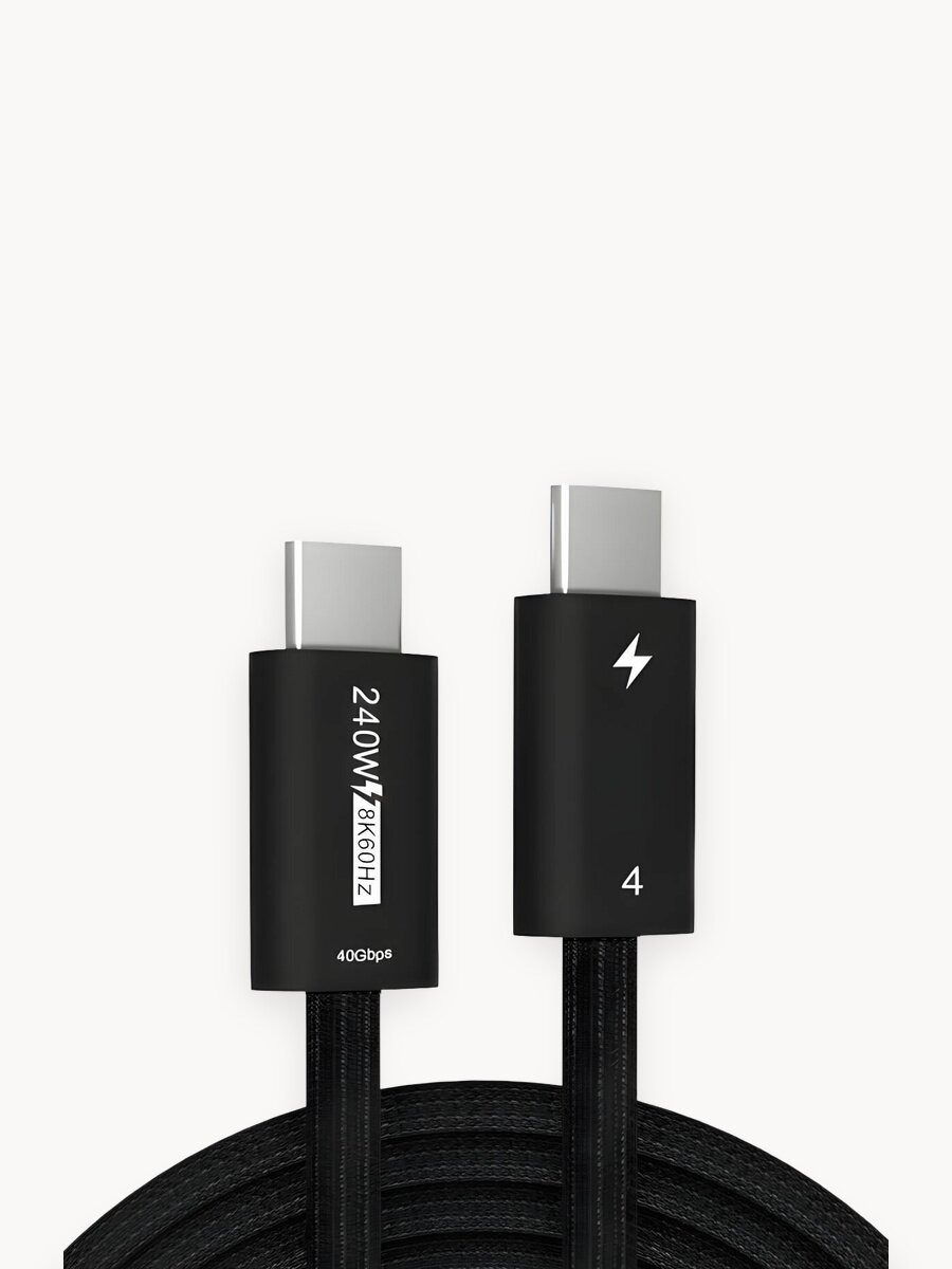 Кабель Thunderbolt 4 (USB4, Type-C) 40Gbps, PD 240W, 0.5 метра