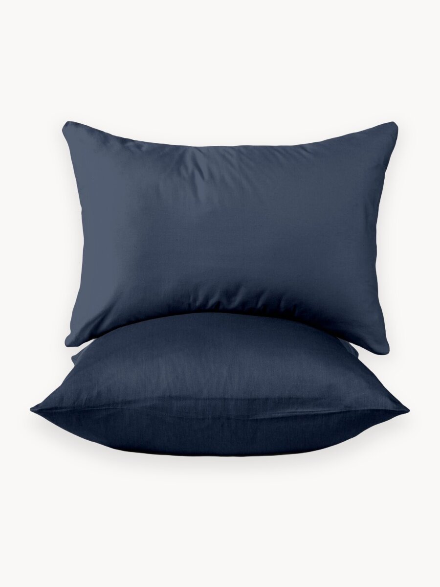 Флоранс Наволочки 50х70 Полисатин однотон / Комплект наволочек, Кобальтовый, 2 шт