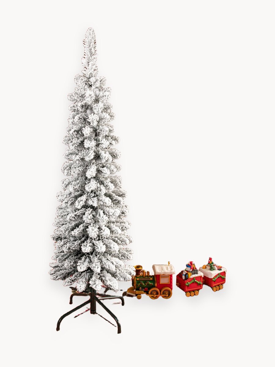 Елка искусственная новогодняя заснеженная ПВХ 120 см, Поезд Ёлок