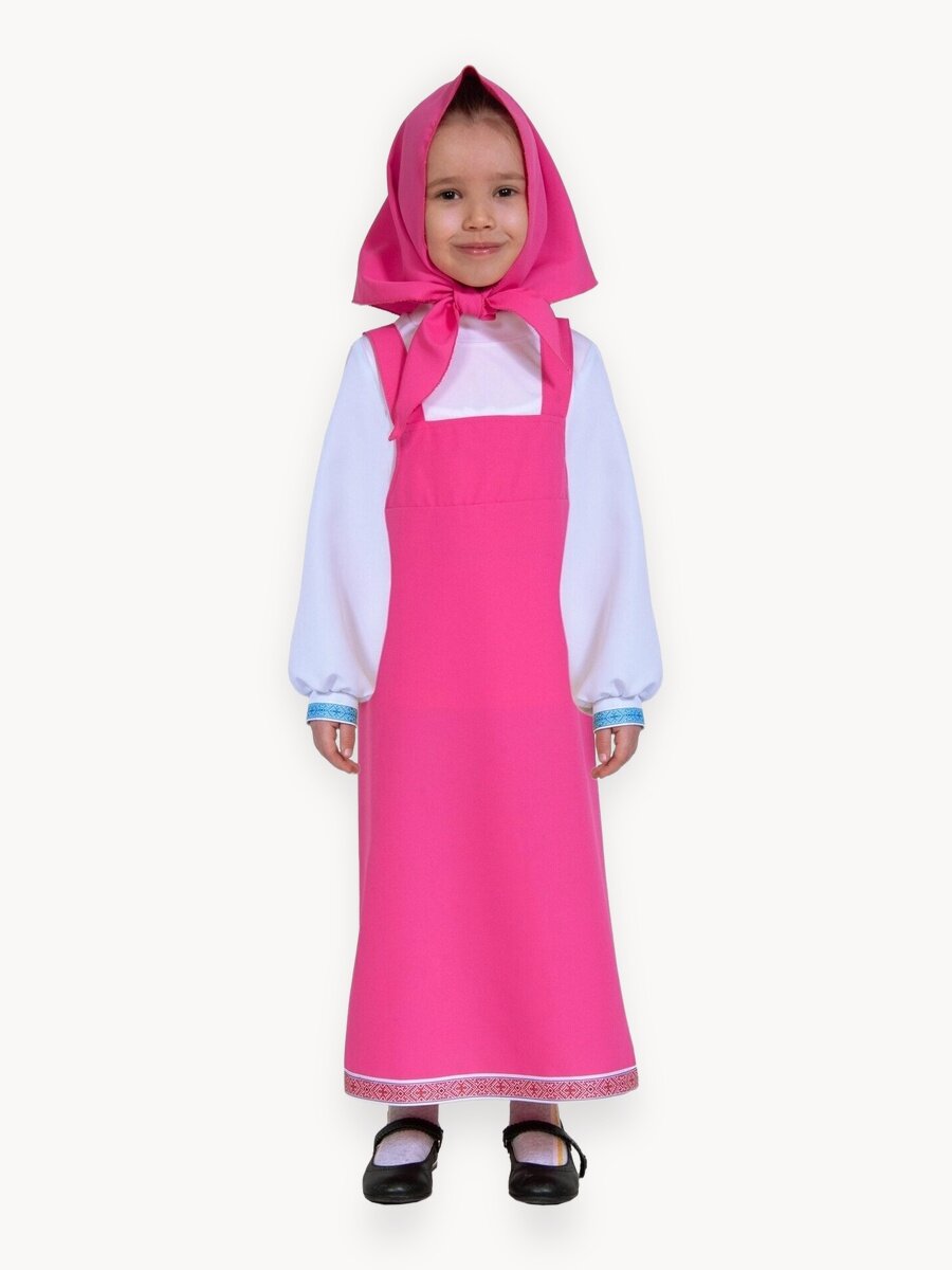 Карнавальный костюм "Маша" (фуксия). лицензия "Маша и Медведь", размер M (рост 128-134)