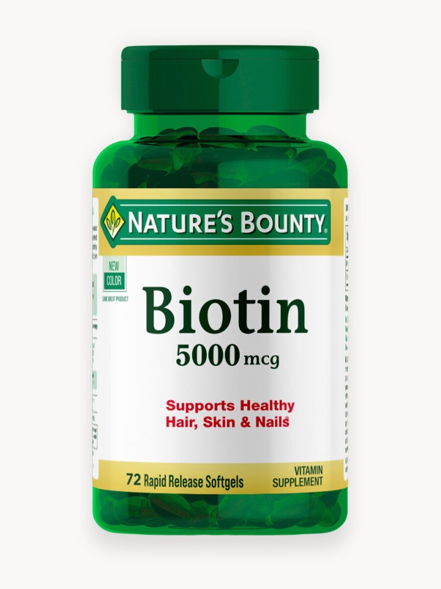 Natures Bounty, Biotin 5000 мкг, 72 капсулы