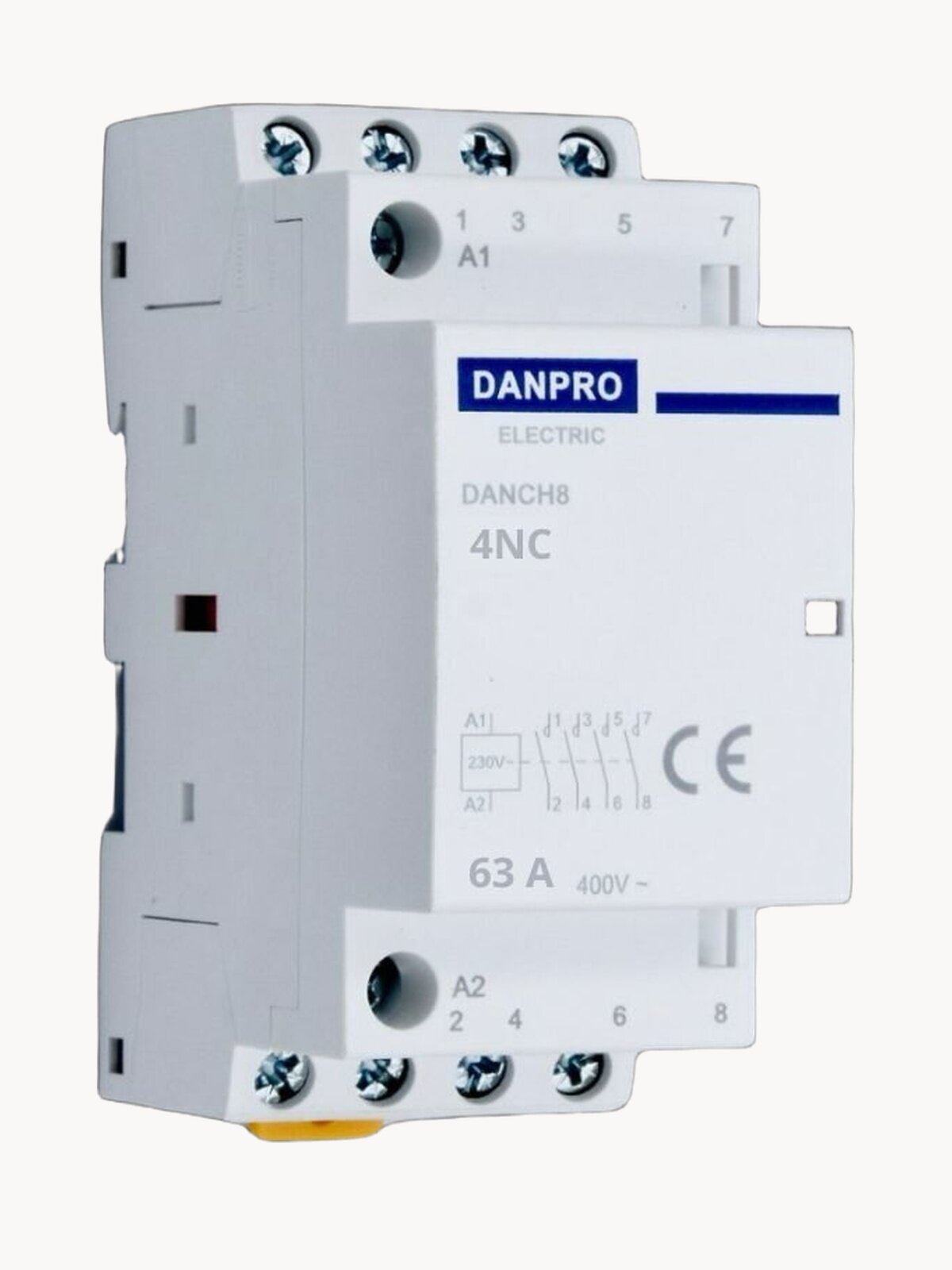 Контактор модульный DANPRO DANCH8-4NС63А нормально закрытый на DIN рейку трехфазный