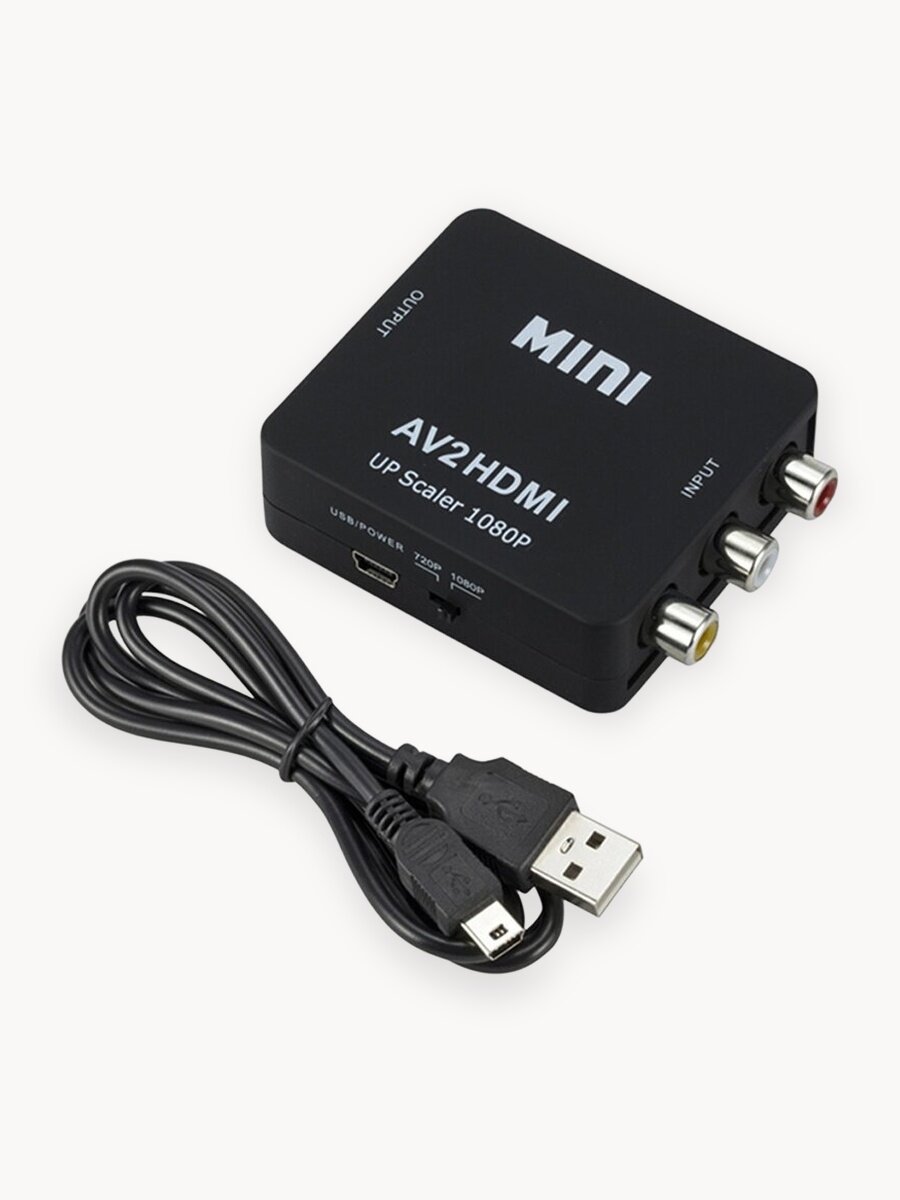 Конвертер PALMEXX ADP031 из RCA(f) в HDMI(f), 720P/1080P, чёрный