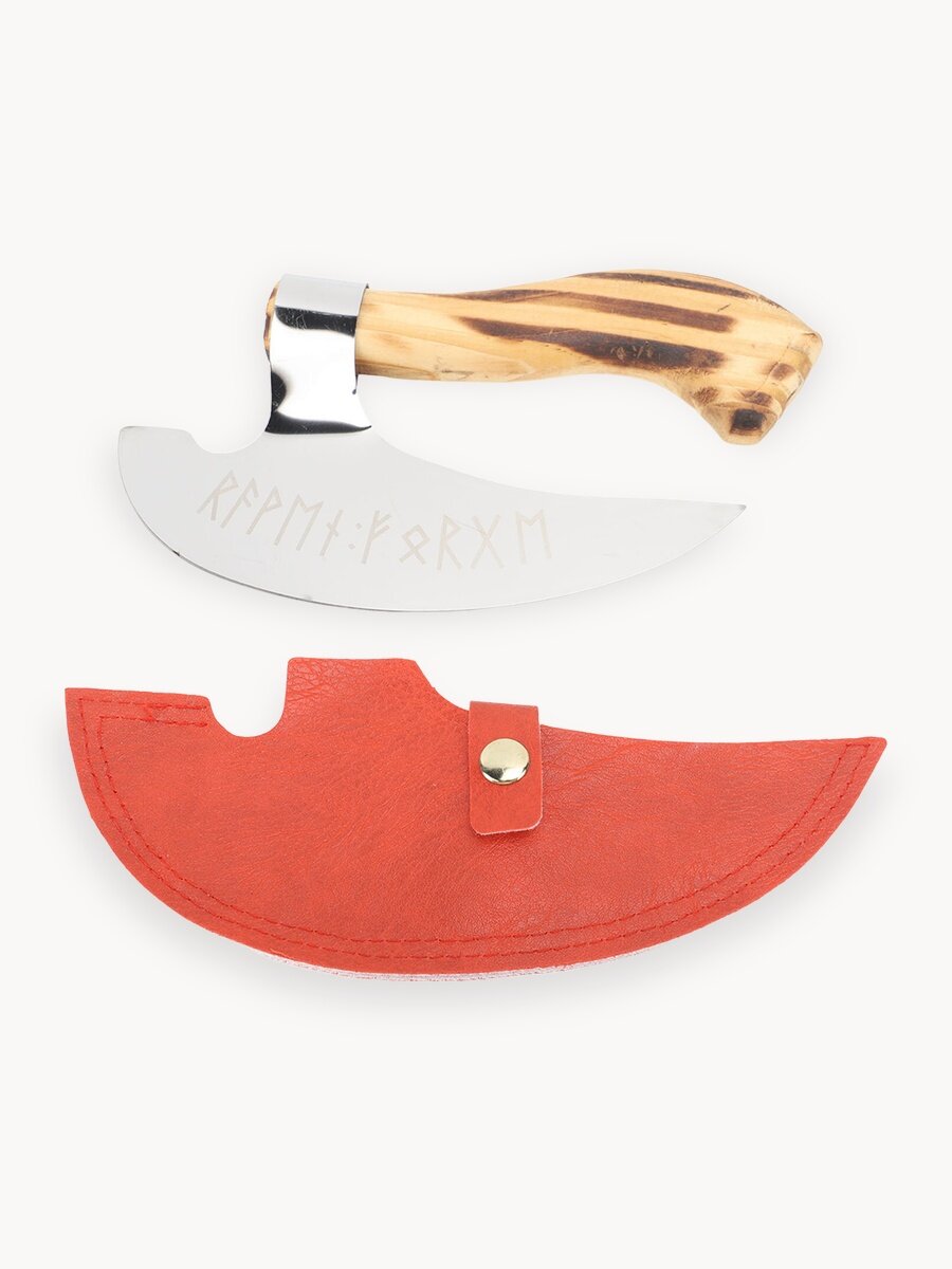 Топор для пиццы «Викинг» с деревянной рукояткой, топор для пиццы «Викинг» с ножнами, топор для пиццы «Викинг» из нержавеющей стали, маленький.