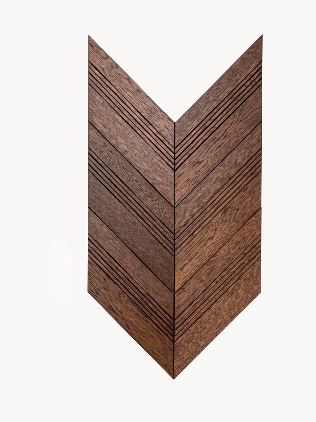 Стеновая панель Фрезерованный Колос темный, 6 шт, из дерева (шпон натурального дуба) AIS DESIGN studio