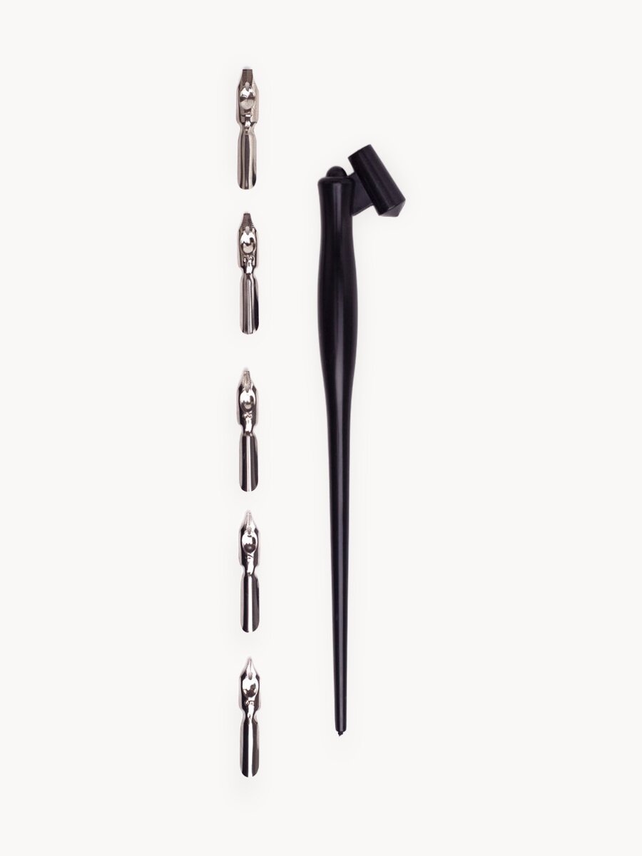 Набор для каллиграфии Малевичъ, 5 перьев с косым держателем, 195109