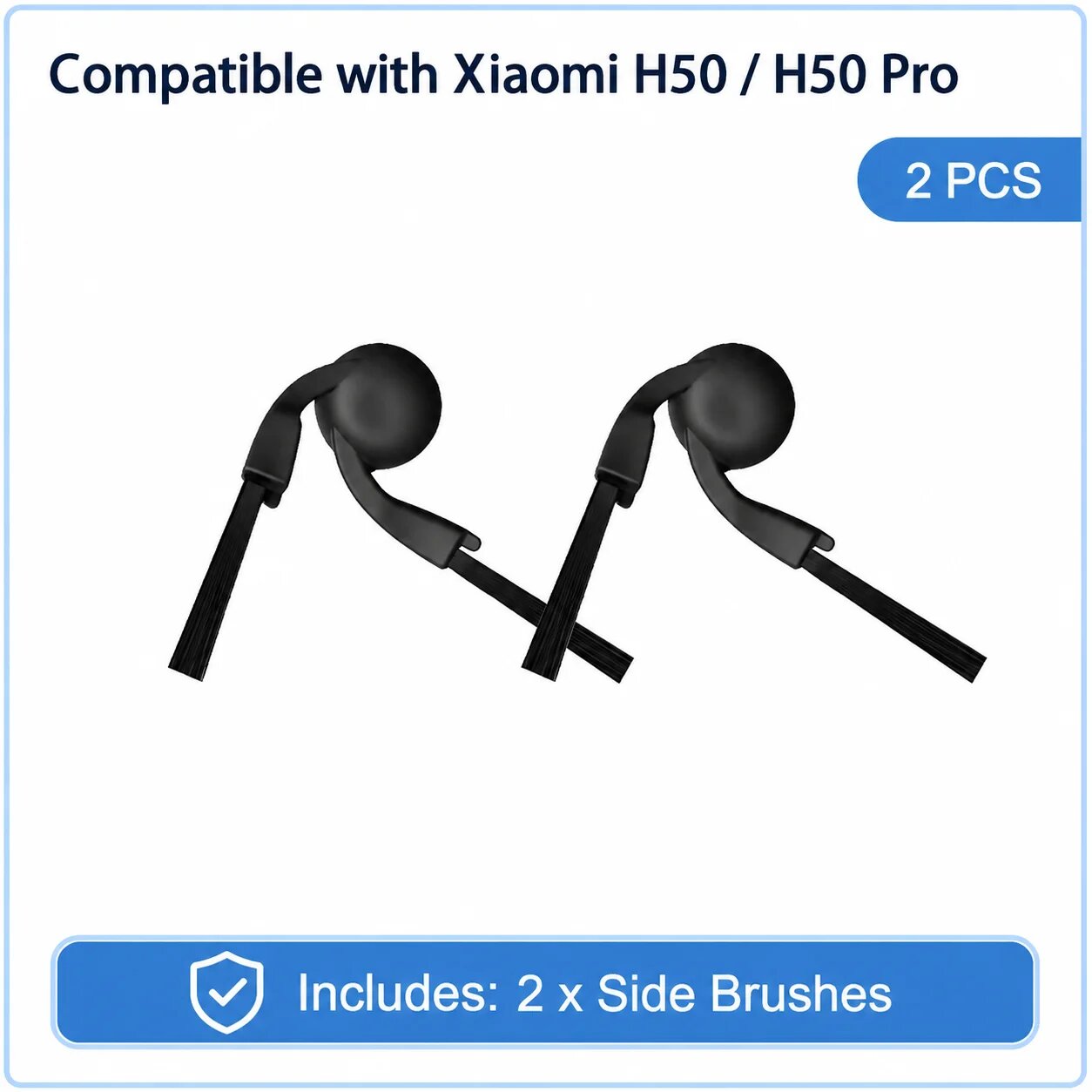 Запчасти для робота-пылесоса Xiaomi H50/H50 Pro: щетки, фильтр, салфетка Черный, 2 Side Brushes