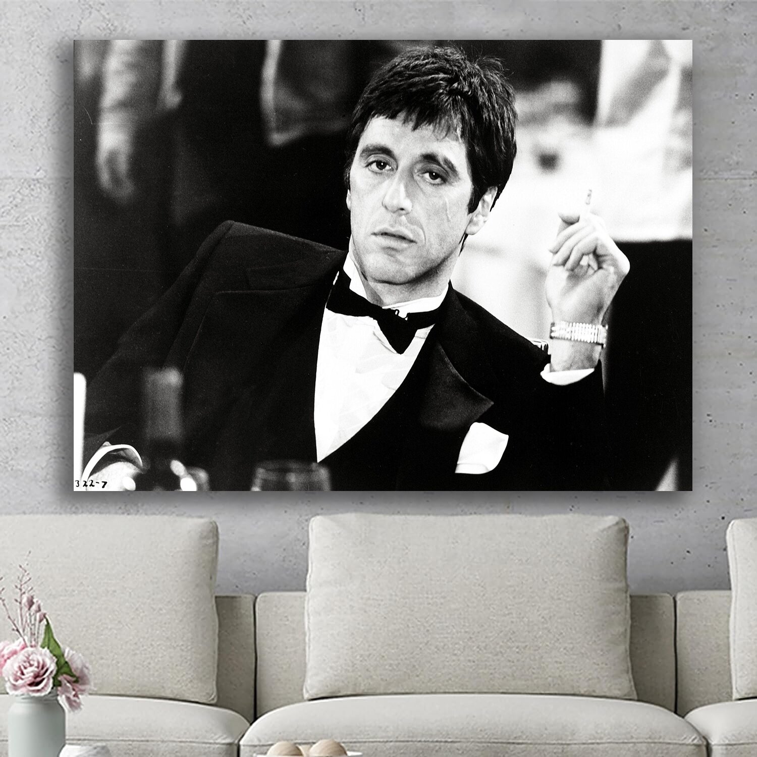 Картина интерьерная на стену - "Тони Монтана, лицо со шрамом, гангстеры, мафия", 50х70 см.