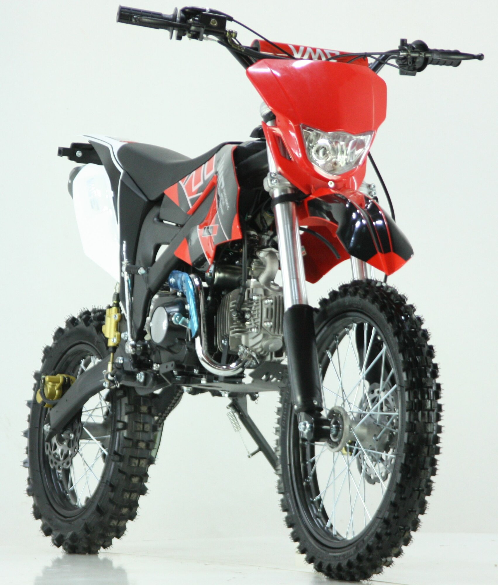Кроссовый мотоцикл ПитБайк VMC KXD 17/14 красный (компл 1: эл. стартер, фара/стоп; без повор. и зеркал)