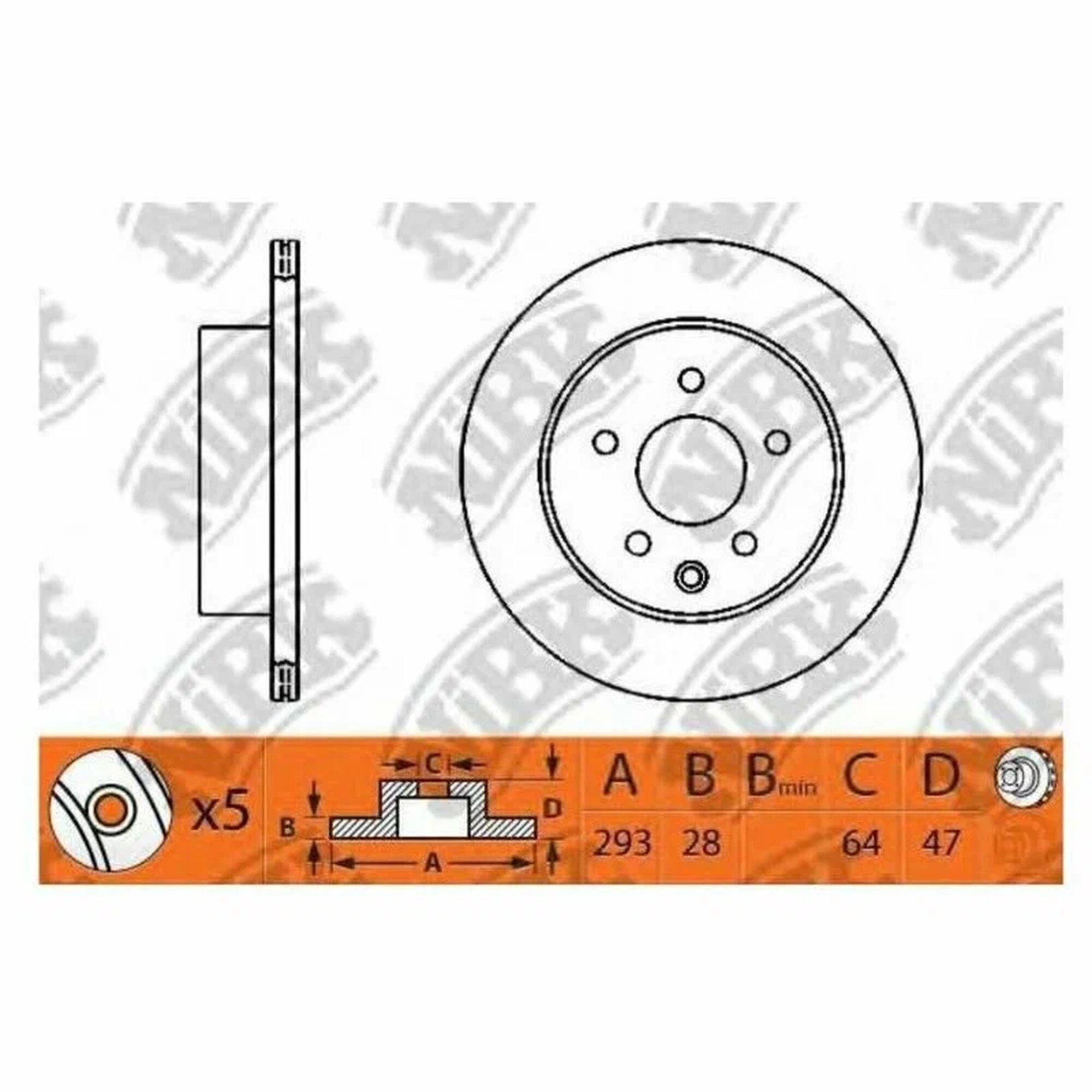 Тормозной диск NIBK Original RN1243, для Honda CR-V, передний, вентилируемый, серый чугун