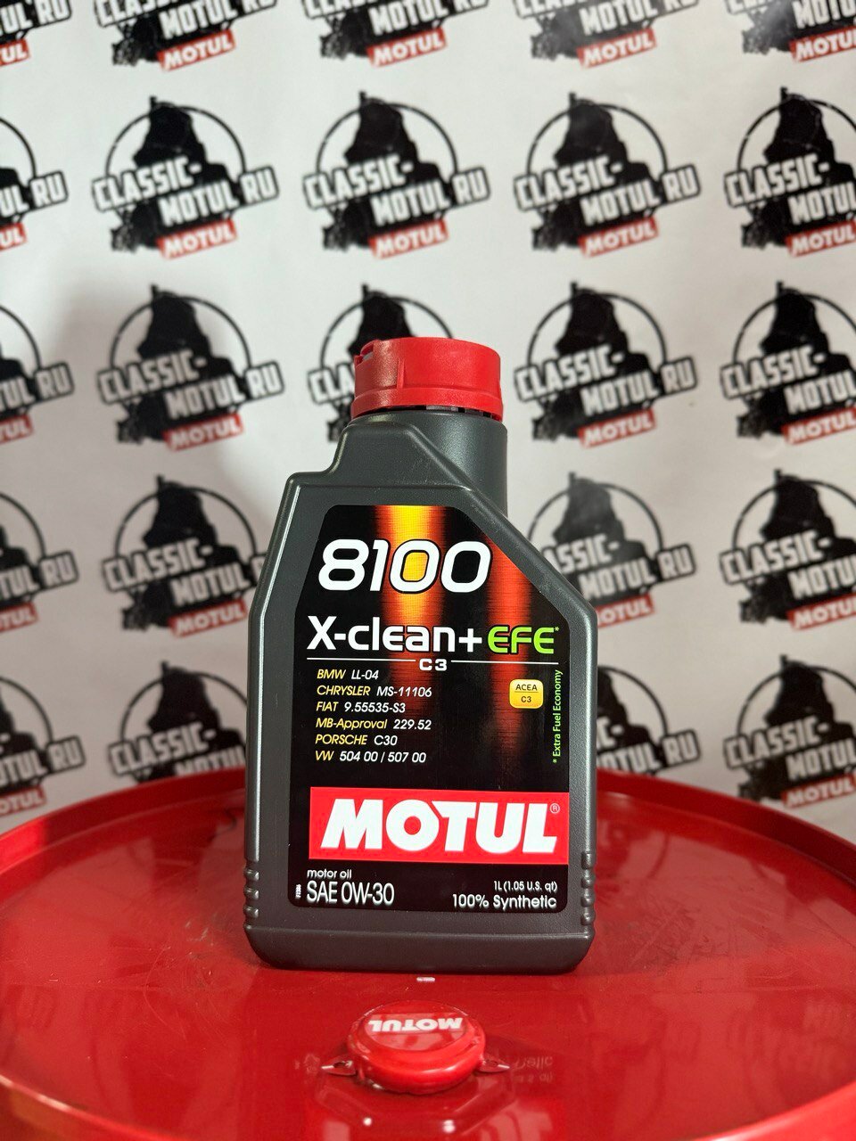 Синтетическое моторное масло Motul 8100 X-clean+ EFE 0w-30 ( 1 L ) 113091