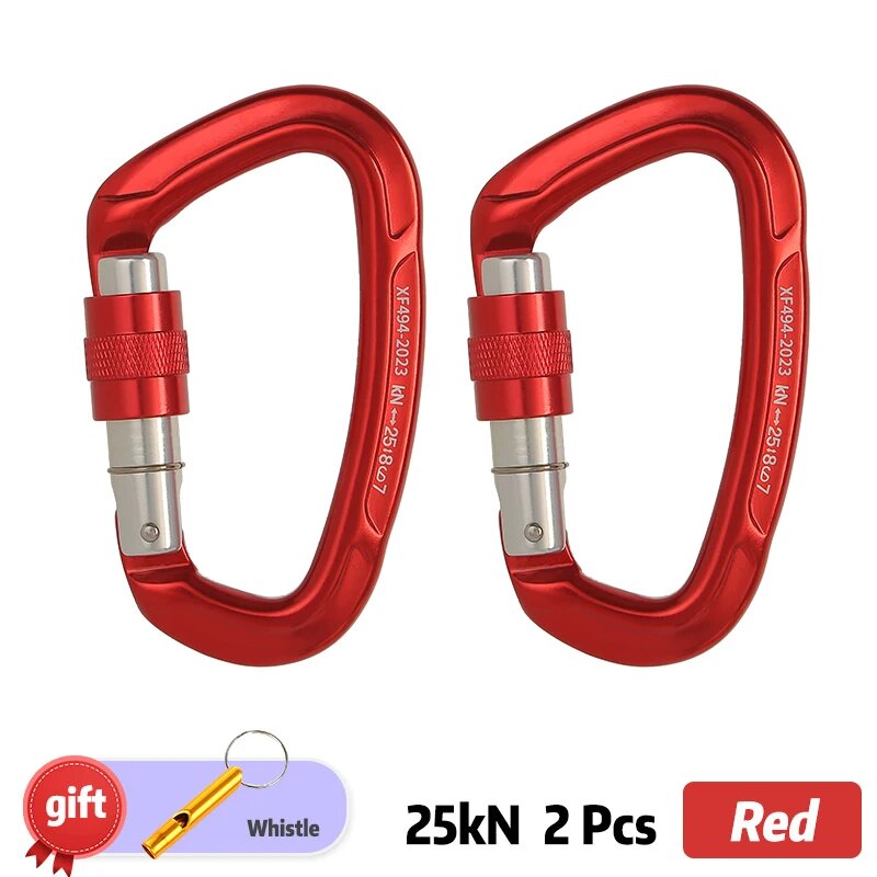 XINDA Профессиональный открытый карабин для скалолазания 25kN красный Красный, Red 2