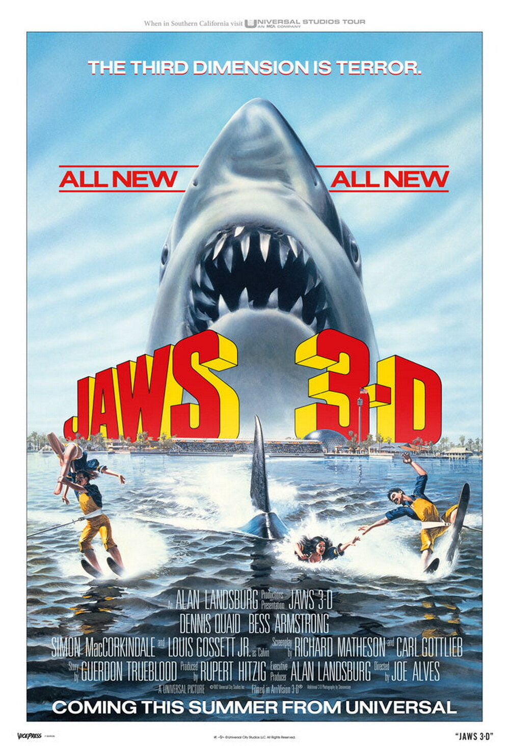 Плакат, постер «Челюсти 3-D» *Jaws 3-D***Год 1983** на бумаге, размер 21х30см