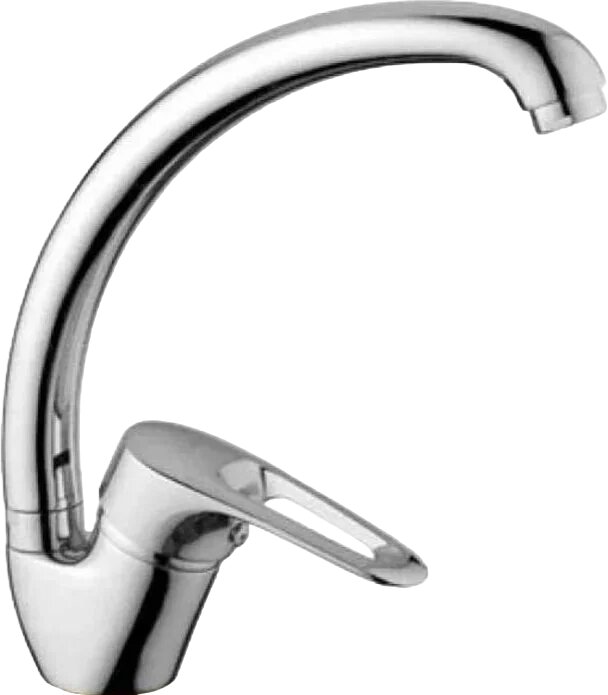 Смеситель для кухни D-lin D150628-1 с поворотным изливом, хром, глянцевый, однорычажный, с керамическим картриджем