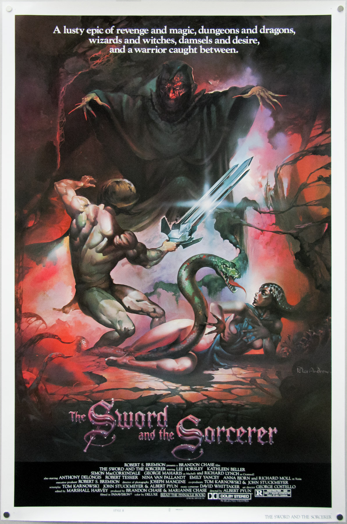 Плакат, постер Меч и колдун (The Sword and the Sorcerer) 1982 на бумаге, размер 30х42см