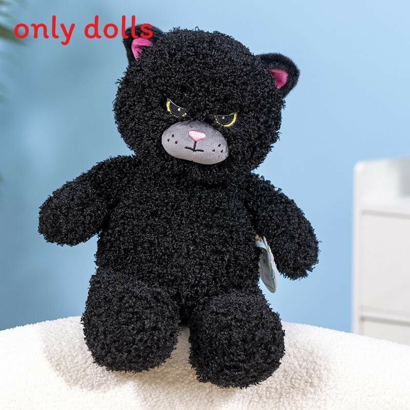 Мягкая игрушка кролик и кот с кудрявой шерстью ароматный дизайн для подарков коллекционеров и детей черный 40см