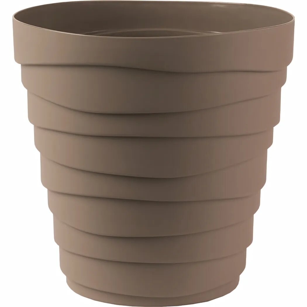 Кашпо пластиковое 3,5л, цвет мокачино, d-19,7см, легкое и удобное