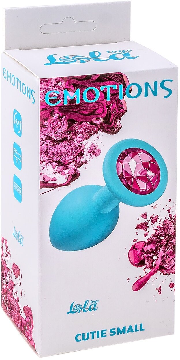 Анальная пробка Lola games Emotions Cutie Small Turquoise pink crystal
