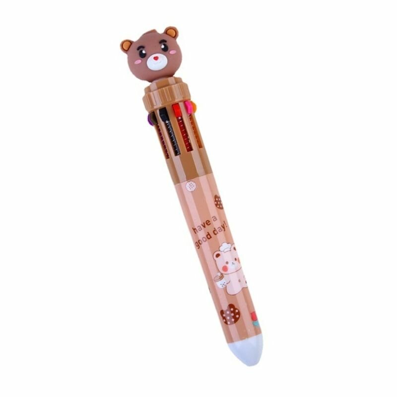 Милый мишка, 10-цветная шариковая ручка, три случайных волоска