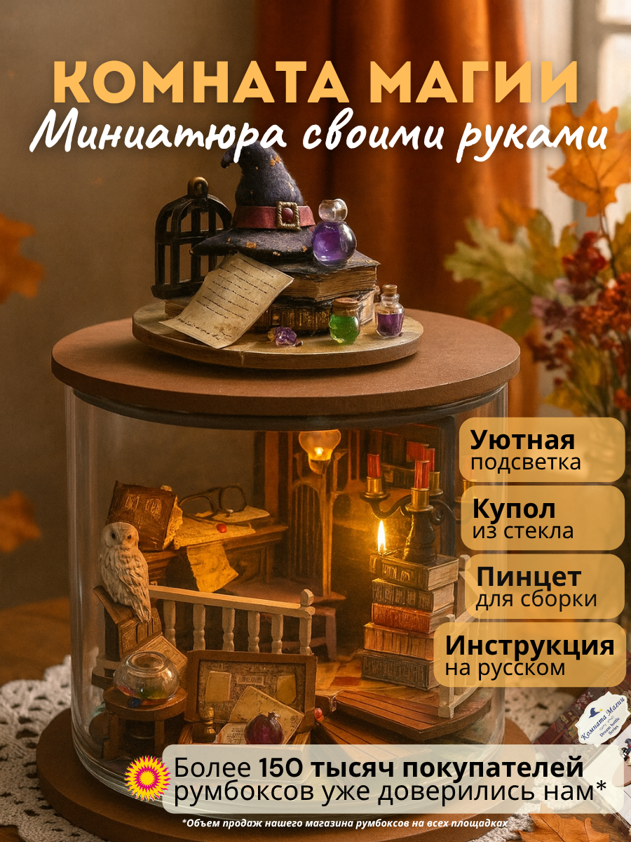 Подарочный Интерьерный конструктор (Румбокс) Yarvita "Комната Магии" миниатюра DIY House