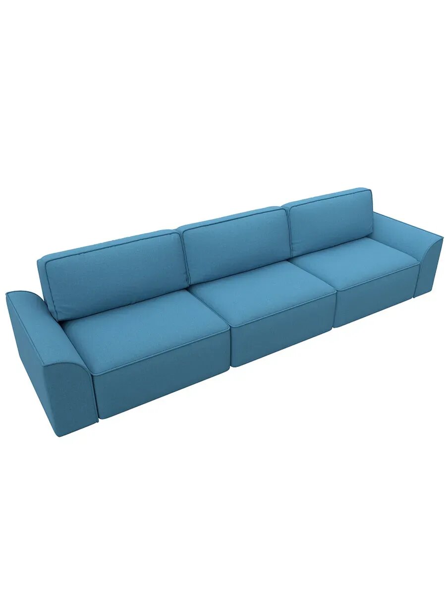 Большой прямой диван Стамбул, 339x91x106 см, с пружинным матрасом и ящиком для белья, рогожка