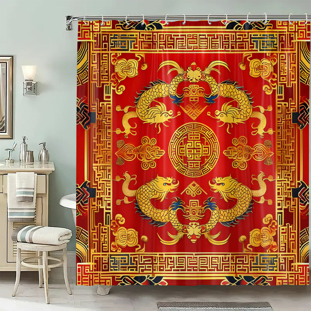 Штора Для Ванной Тканевая, Высота 180 См, Ширина 180 См, Высота 200 См, Ширина 200 См, усиленные Крючки, 12 Штук