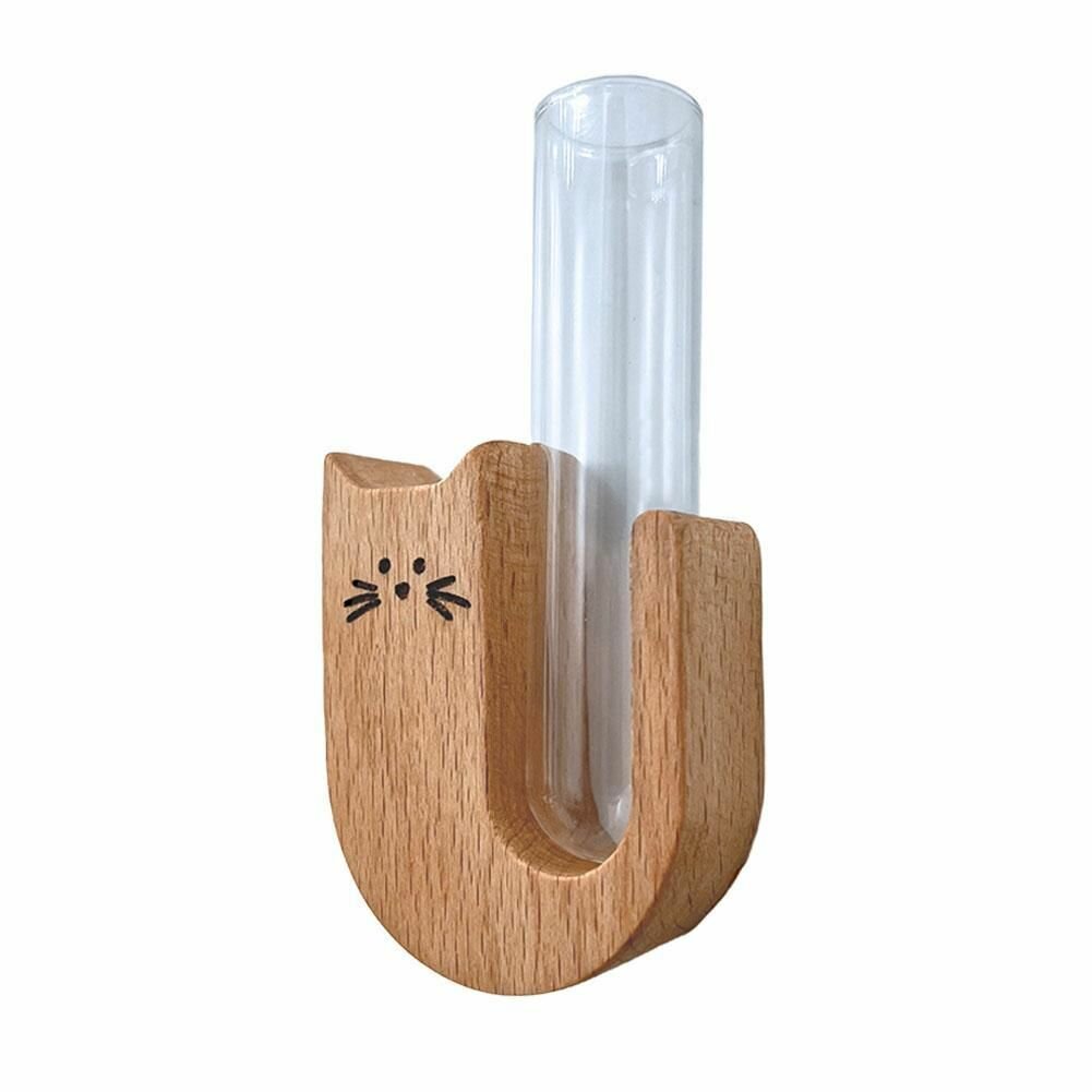 Прозрачная Стеклянная Ваза для Кошачьих Усов